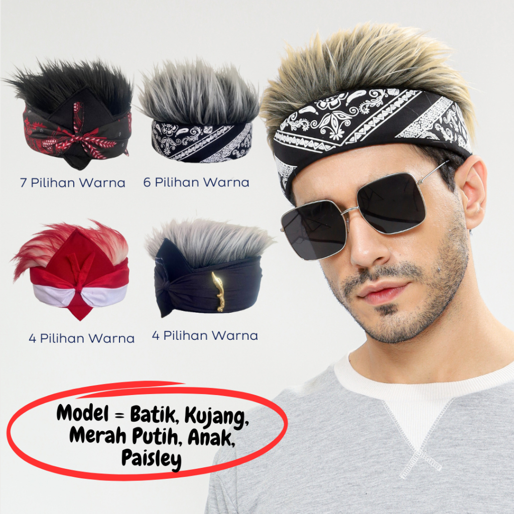 Jual Topi Rambut Topi Wig Motif Paisley udeng paisley / Aneka Motif ...