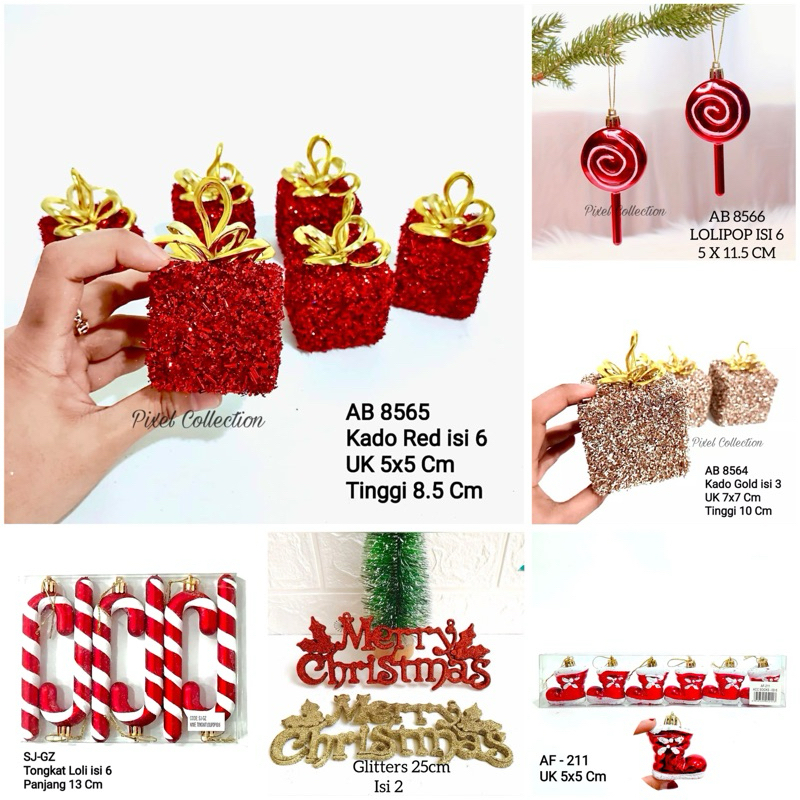 Jual Gantungan hiasan pohon Natal Bola box Aksesoris Natal merry ...