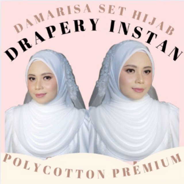 Jual Set Hijab Drapery instan bahan polycotton pas nyaman by damarisa ...