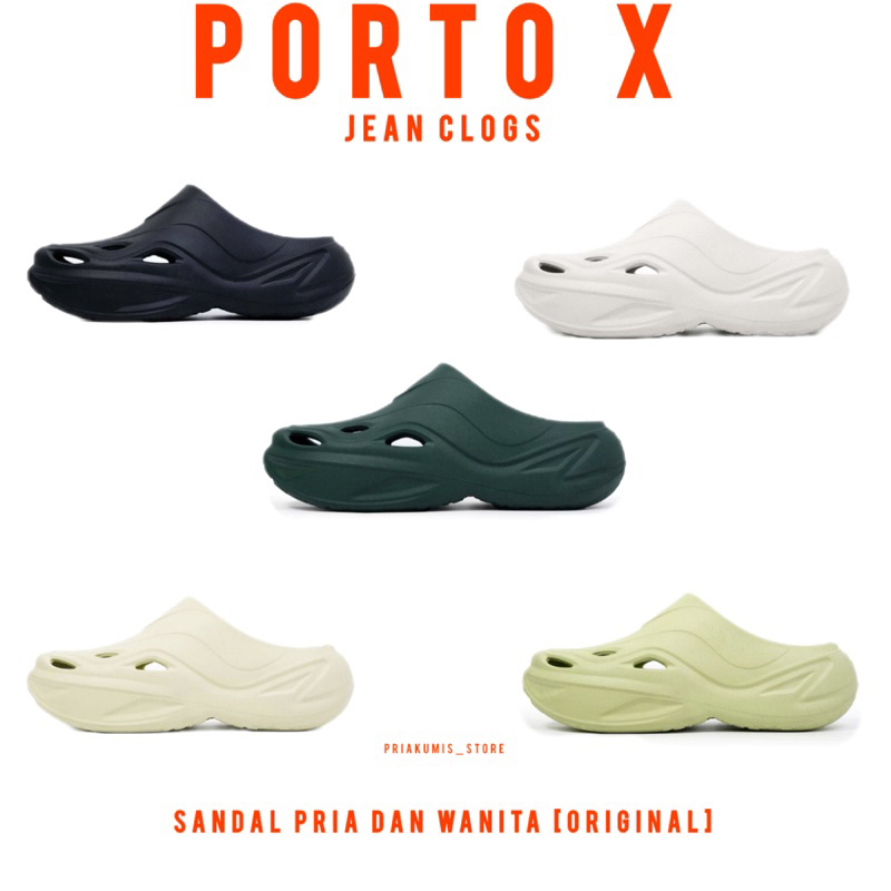 Jual Porto X - Sandal Jean Clogs Unisex Kekinian Cowok Slop Karet Pria ...
