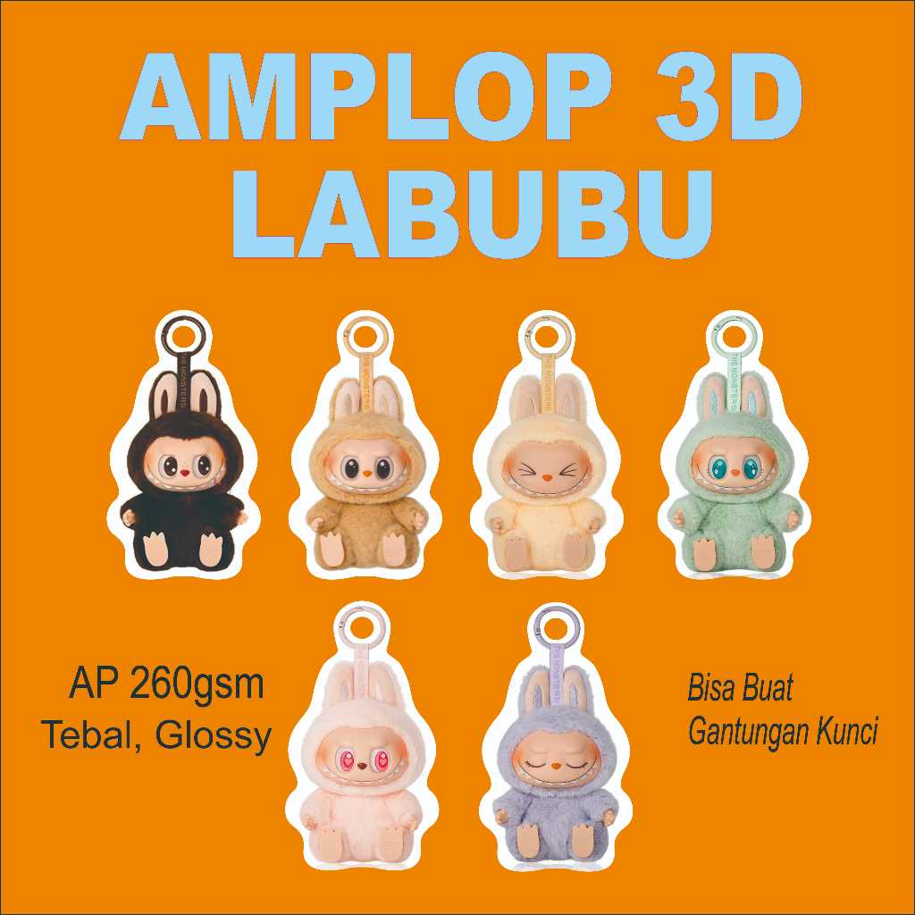 Jual (6 Pcs) Amplop 3D motif LABUBU Lebaran Idul Fitri, Imlek, dan ...