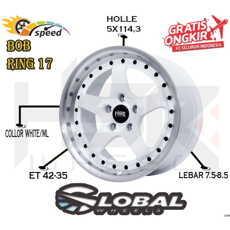 Jual Velg Mobil Samlong HSR Bob Ring 17 Buat Innova Odyssey Civic Camry ...