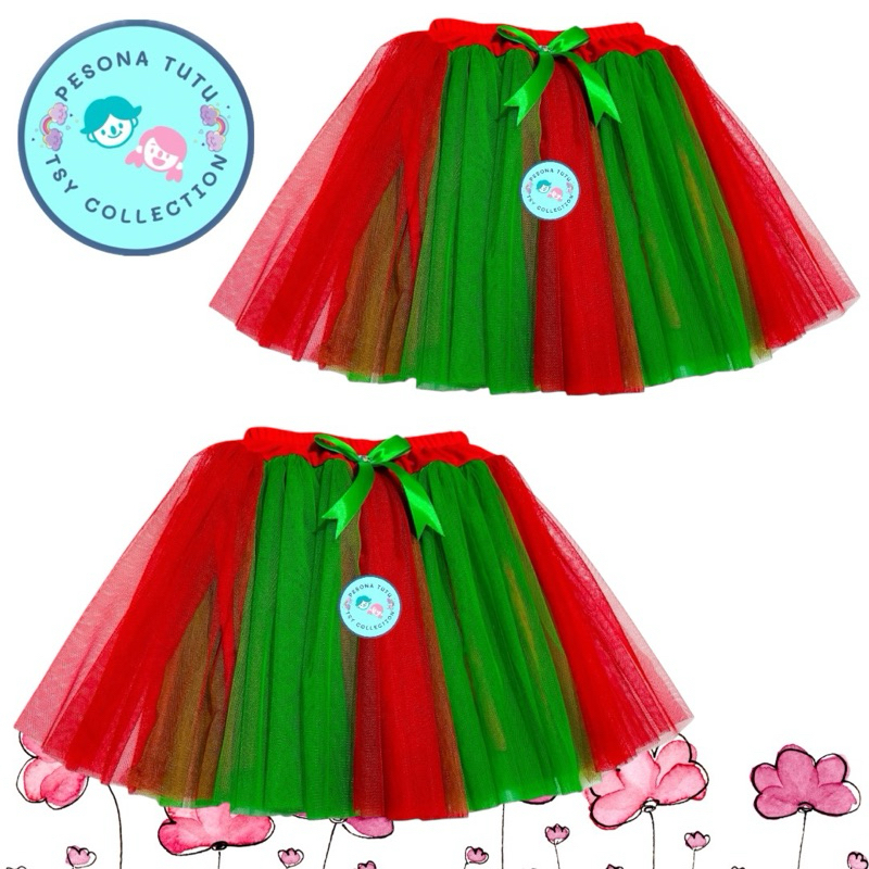 Jual Rok Tutu Anak Perempuan 1-12 Tahun Edisi Natal Merah Hijau ...