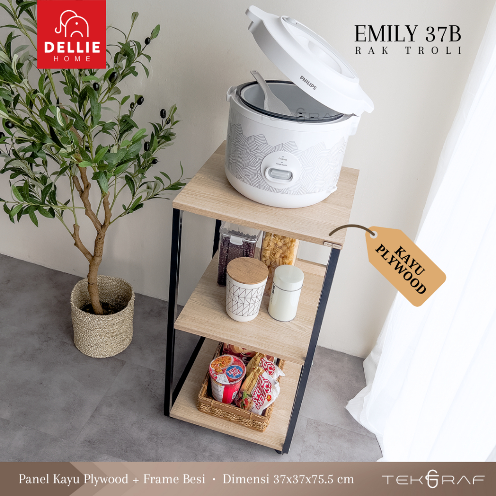 Jual [DELLIE HOME] Rak Rice Cooker Troli Susun Rak Meja Dapur Dorong ...