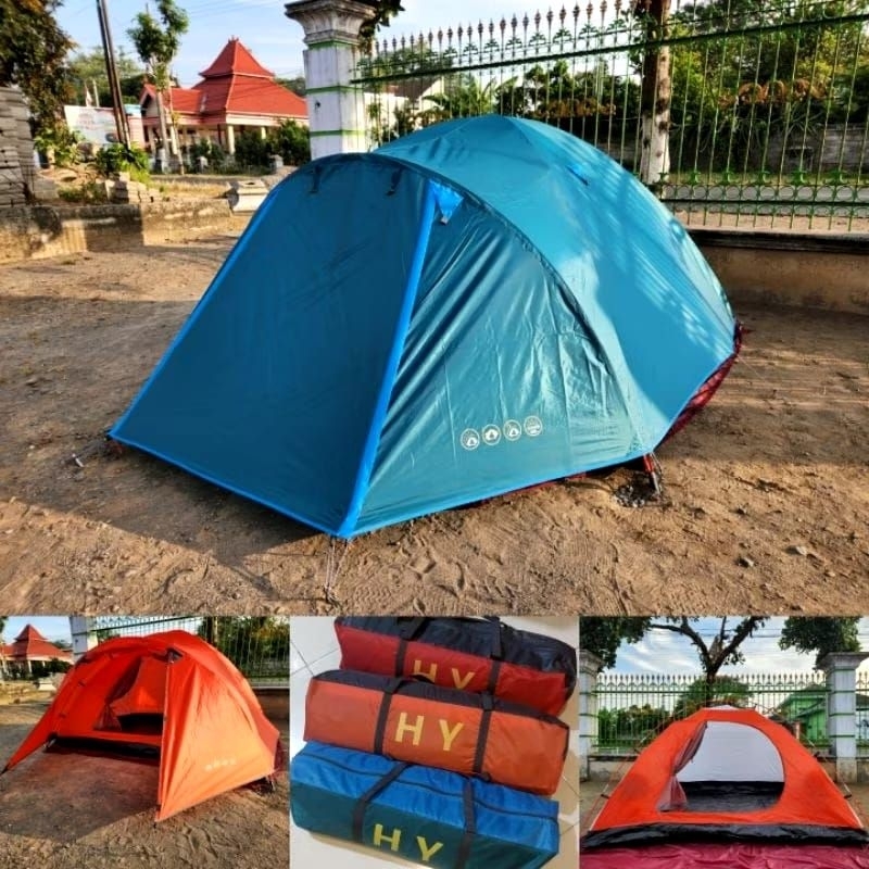 Jual TENDA CAMPING NEW HY BC 4 / TENDA HY BORNEO 4 TENDA KAPASITAS 4-5 ORANG / TENDA BORNEO DOME ...