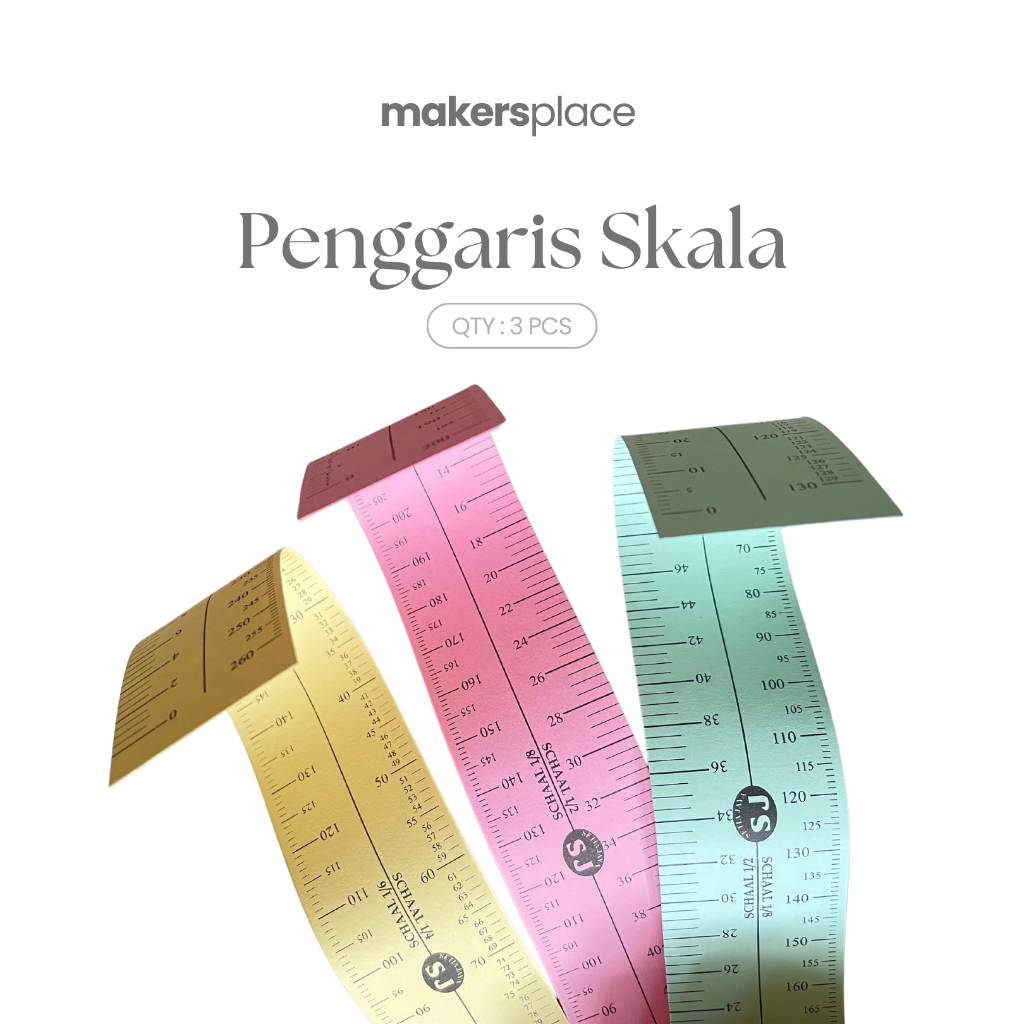 Jual MAKERSPLACE Penggaris Skala 3 pcs Penggaris Pecah Pola Skala ...