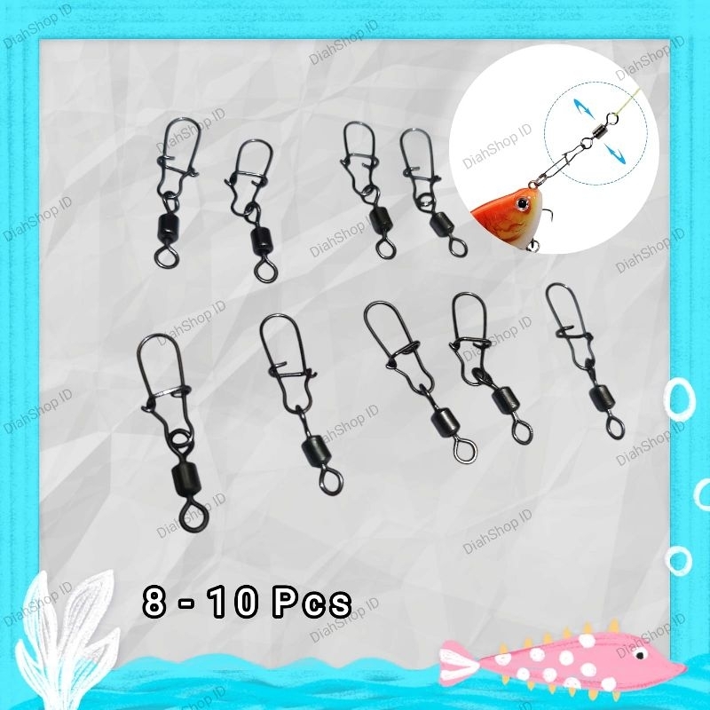 Jual Konektor Kail Pancing Rolling Snap Swivel Fishing Hook | Shopee ...