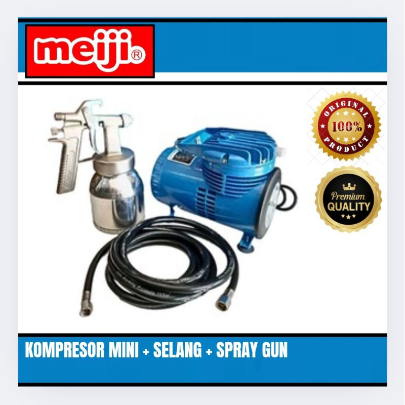Jual Meiji Kompresor Mini set Spray gun + Selang Compresor Set Meiji ...