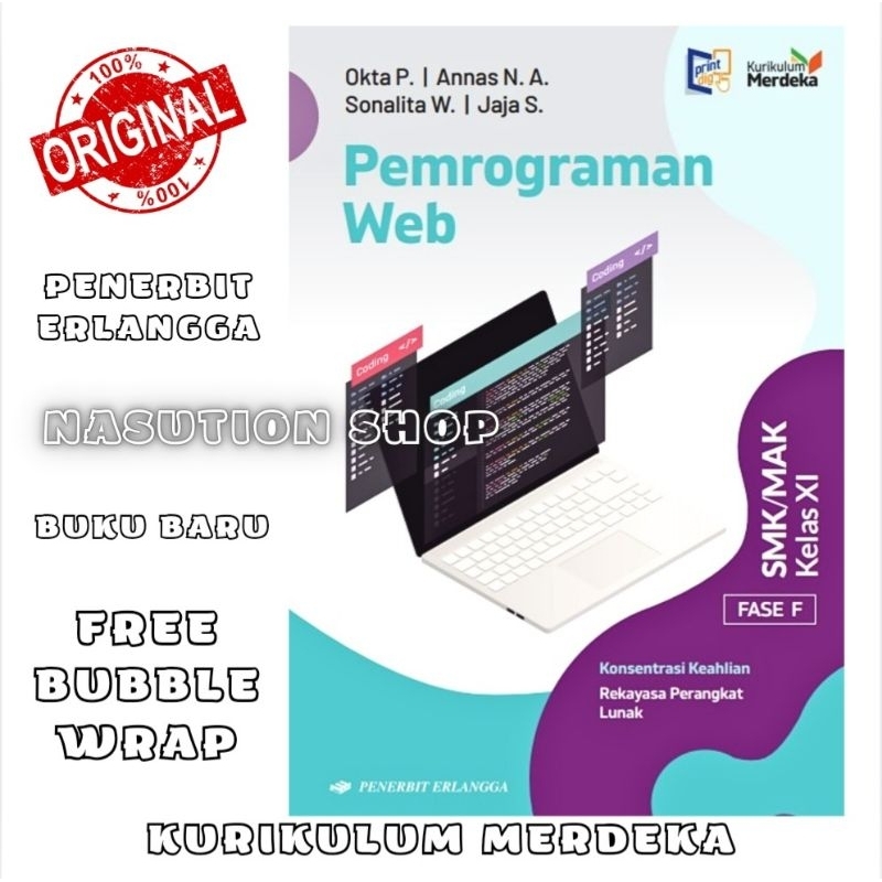 Jual Buku Pemrograman Web Kelas 2 / XI 11 SMK Penerbit Erlangga Kurikulum Merdeka Km | Shopee ...