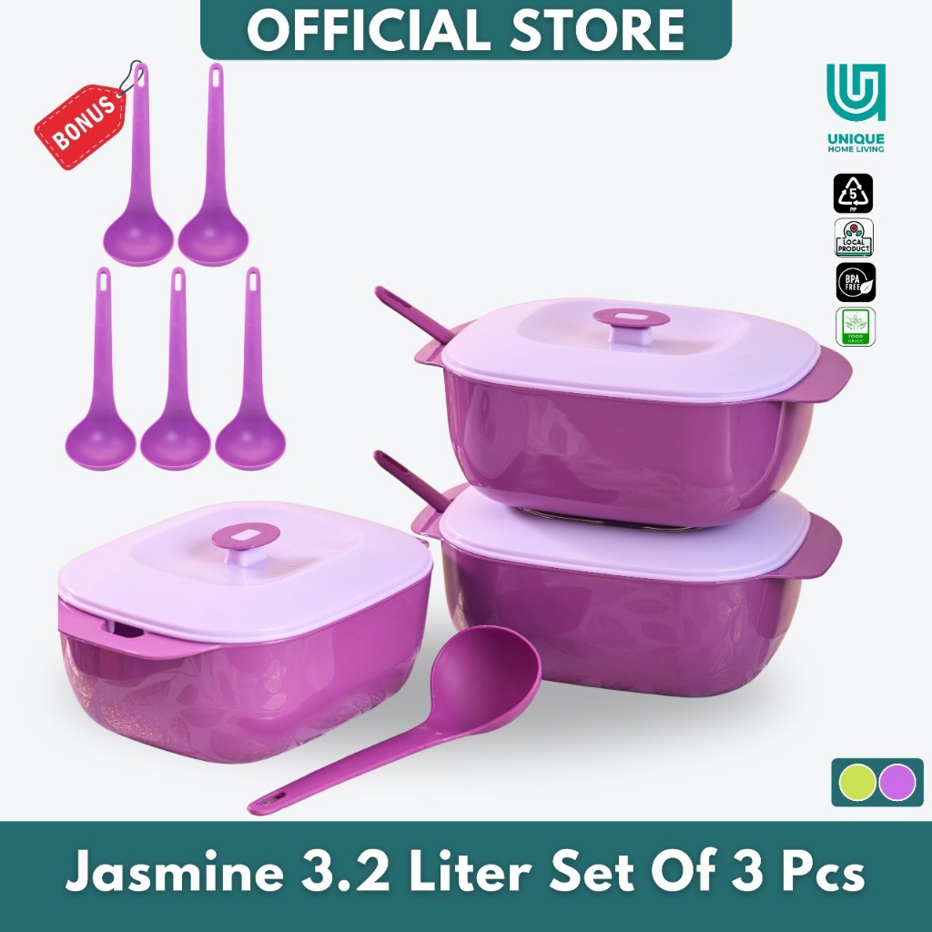Jual Unique tempat sayur jasmine 3,2 lter set of 3 pcs gratis 3 centong ...