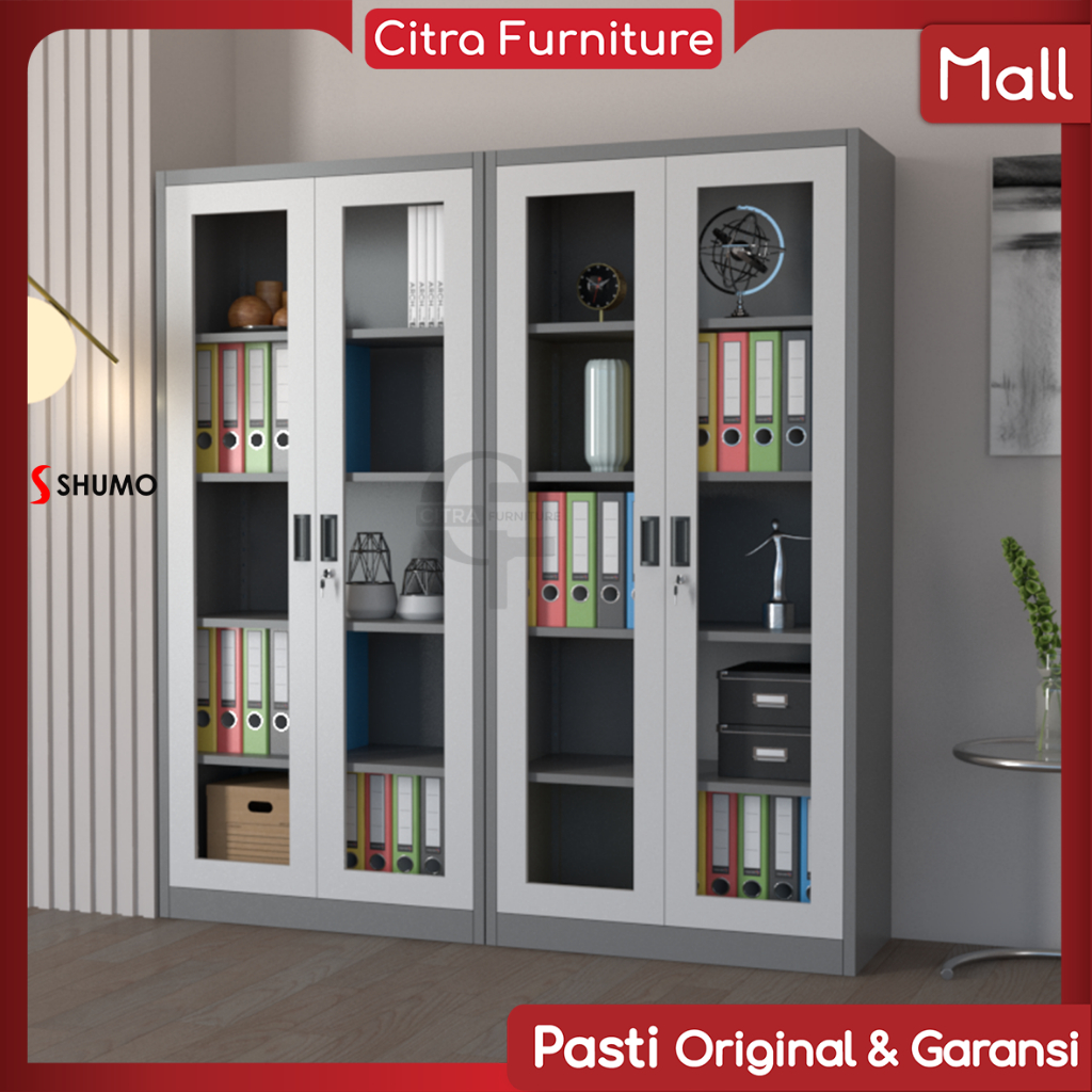 Jual Citra Furniture SHUMO Lemari Arsip Besi 4 Pintu Swing Besi Kaca ...