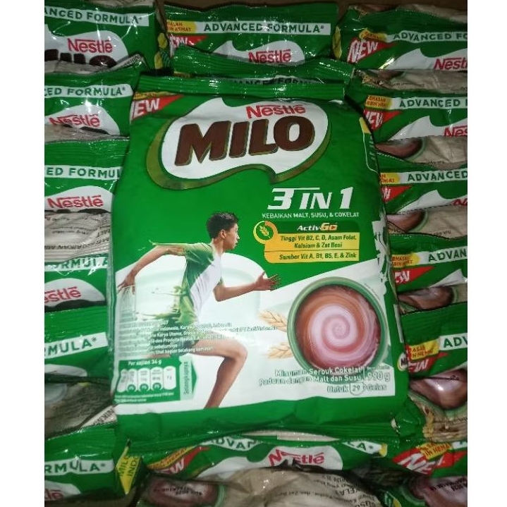 Jual Milo 3in1 Activ-Go Susu coklat pouch 990gr/1kg | Shopee Indonesia