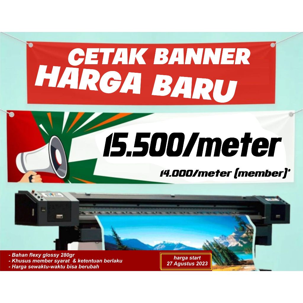 Jual cetak banner flexy glossy 280gsm | Shopee Indonesia