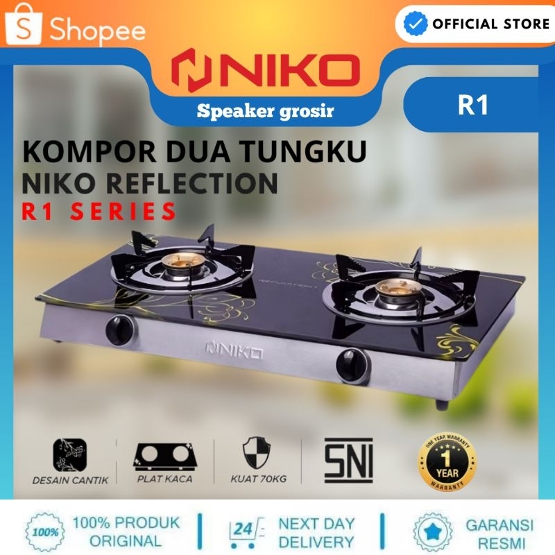 Jual NIKO Reflection R1/R2/R3 Kompor Gas 2 Tungku Kaca Hemat Gas ...