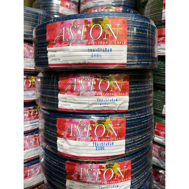 Jual kabel listrik/audio ASTON TRANSPARAN 2x80 30 METER (Serabut Tebal isi 2) | Shopee Indonesia