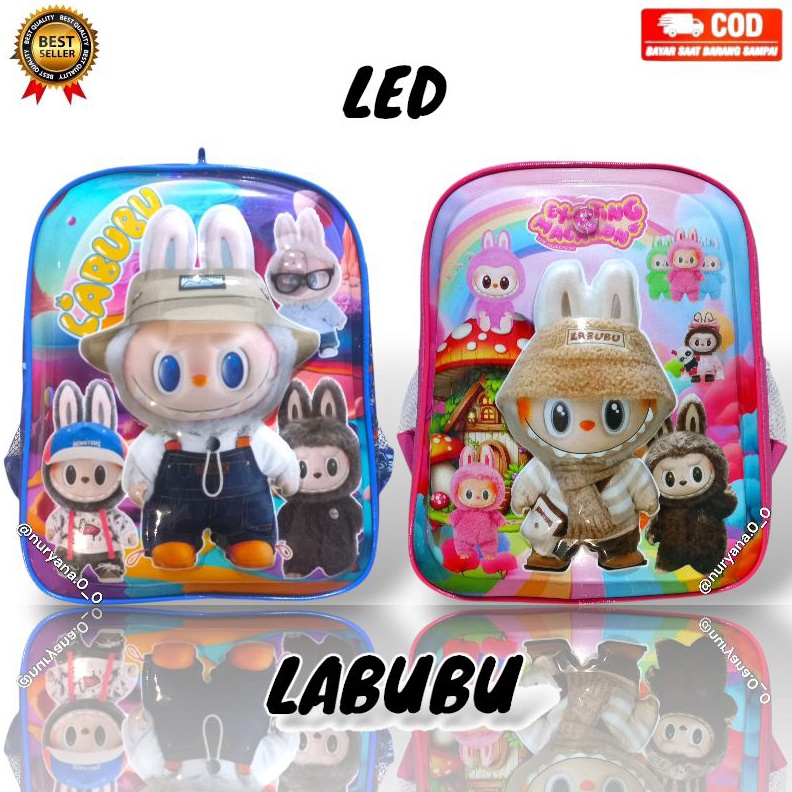 Jual TAS LABUBU TAS ANAK PAUD TK SD ber LED 3D TIMBUL TAS LABUBU ANAK TAS LED TAS LABUBU FASION ...