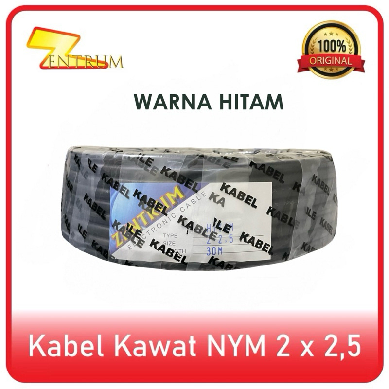 Jual Kabel Listrik Kawat NYM 2 x 2,5 (30 METER) Warna HITAM | Shopee ...