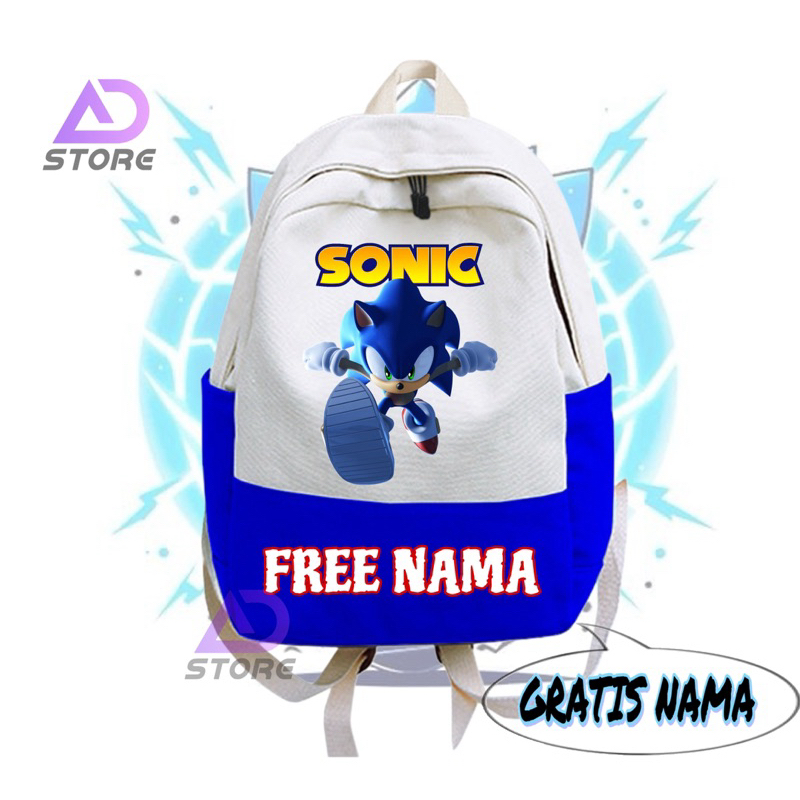 Jual Tas Sekolah Anak karakter Gambar Kartun Sonic si Landak Biru (Free ...