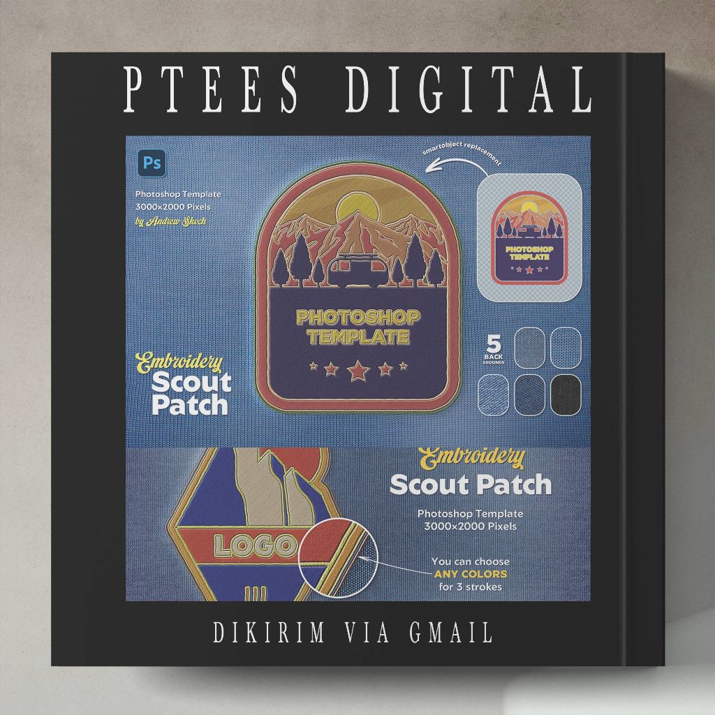 Jual PD0241 - Embroidery Patch Mockup - TEMPLATE MOCKUP PSD PHOTOSHOP ...