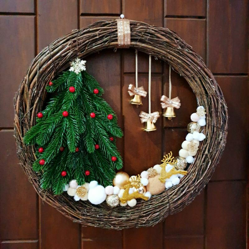 Jual KRANS NATAL WREATH CHRISTMAS HIASAN NATAL | Shopee Indonesia