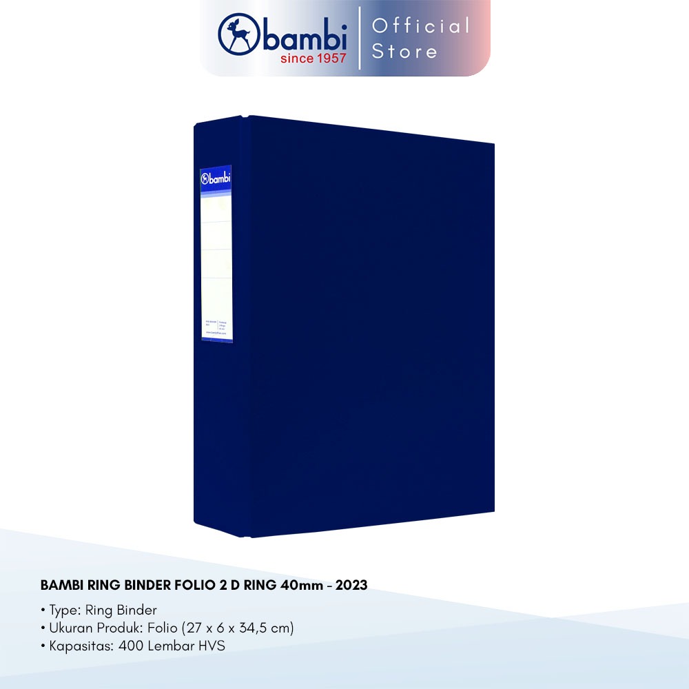 Jual Bambi Ring Binder Folio 2 Ring Type D All Color Jumbo Size 40 mm ...