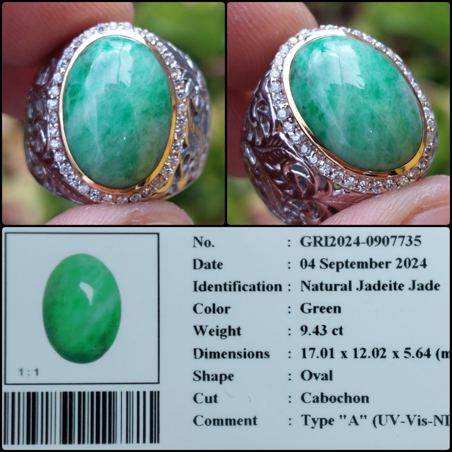 Jual Natural Jadeite Jade Type A Color Apple Green Batu Permata Giok ...