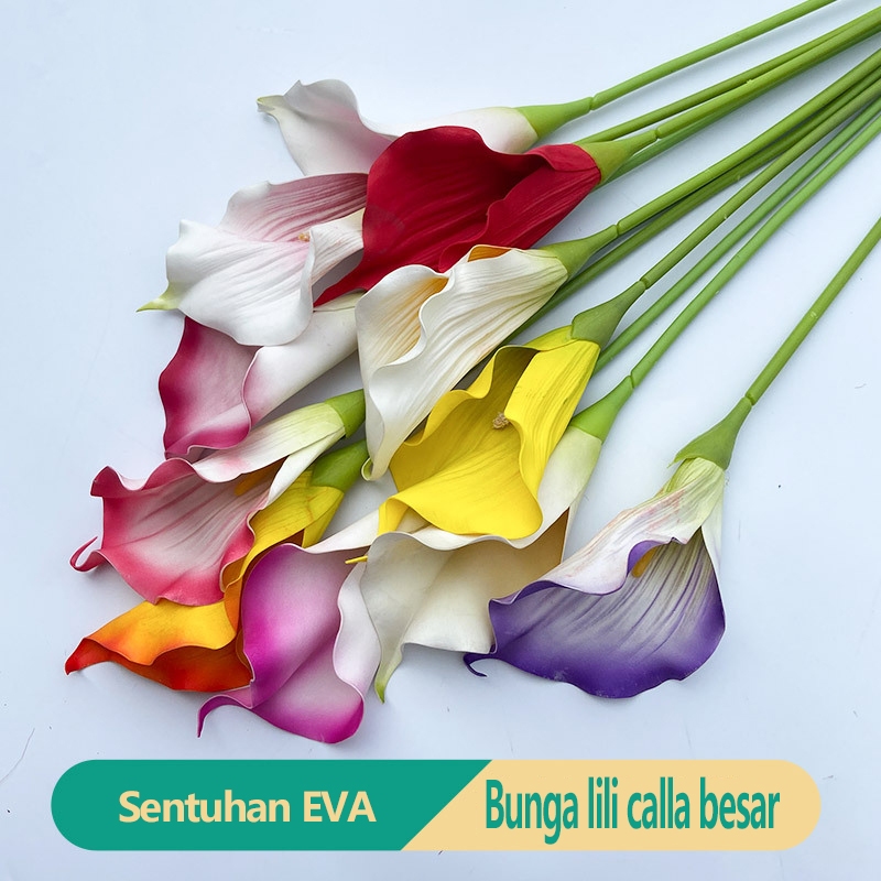 Jual Besar bunga calla lily Artificial/EVA menyentuh/Memegang bunga ...