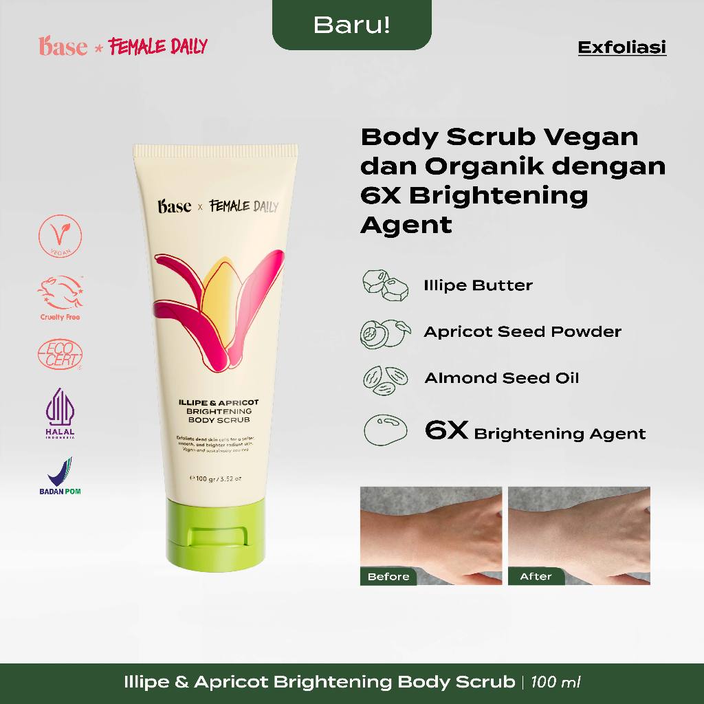 Jual [BARU] BASE x Female Daily Illipe & Apricot Brightening Body Scrub ...
