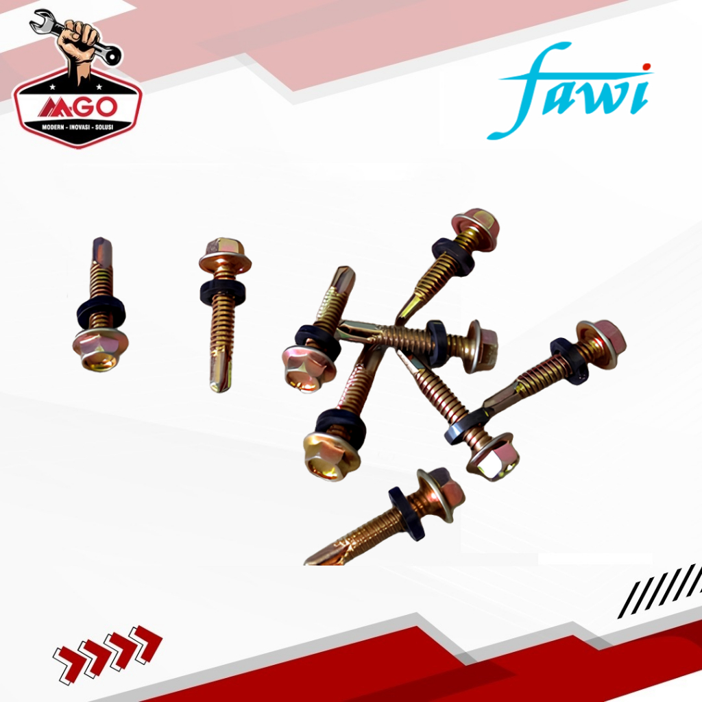 Jual Baut Roofing / Self-Drilling Screws (350 pcs) 12 x 30 FAWI FS-010 ...