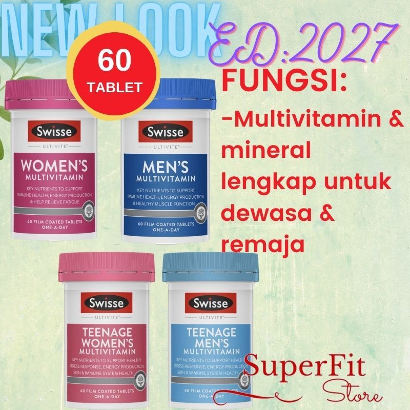 Jual Swisse Women Men Teenage Women Teenage Men Multivitamin - 60 Tablet Made in Australia ...