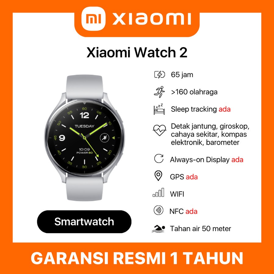 Jual Xiaomi Mi Watch 2 I AMOLED I NFC I Water Resistance 5ATM I ...