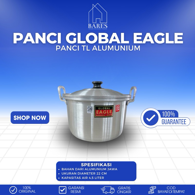 Jual Panci TL Alumunium Panci Global Eagle 22cm Panci Rebus Serbaguna ...