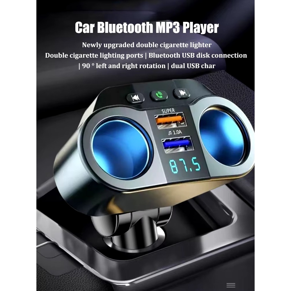 Jual Pemancar FM 3.1A pengisi daya ponsel USB 2 soket pemantik rokok U ...