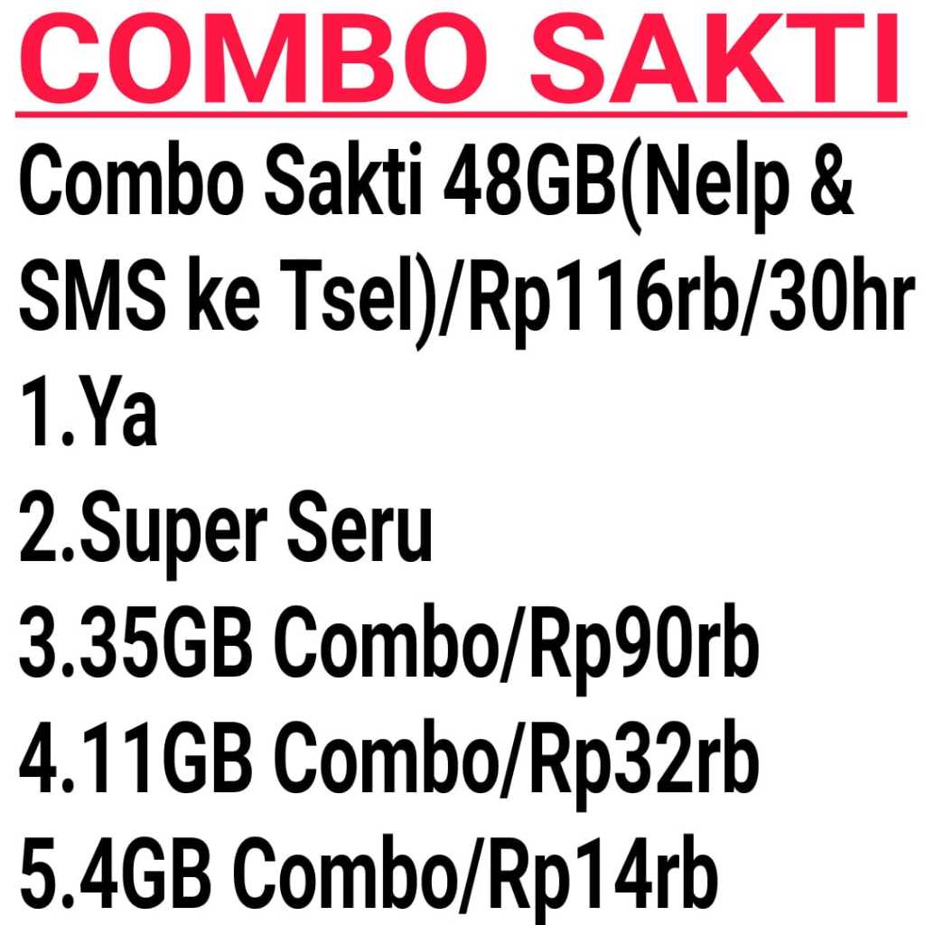 Jual kartu perdana combo internet sakti 20 / 25gb | Shopee Indonesia