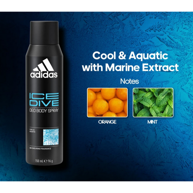 Jual ADIDAS Ice Dive Deo Body Spray 150ml (New) | Shopee Indonesia