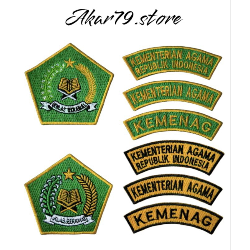 Jual BORDIR,BADGE,PATCH,EMBLEM,LOGO,ATRIBUT,KEMENTERIAN AGAMA,FULL BENANG BORDIR | Shopee Indonesia
