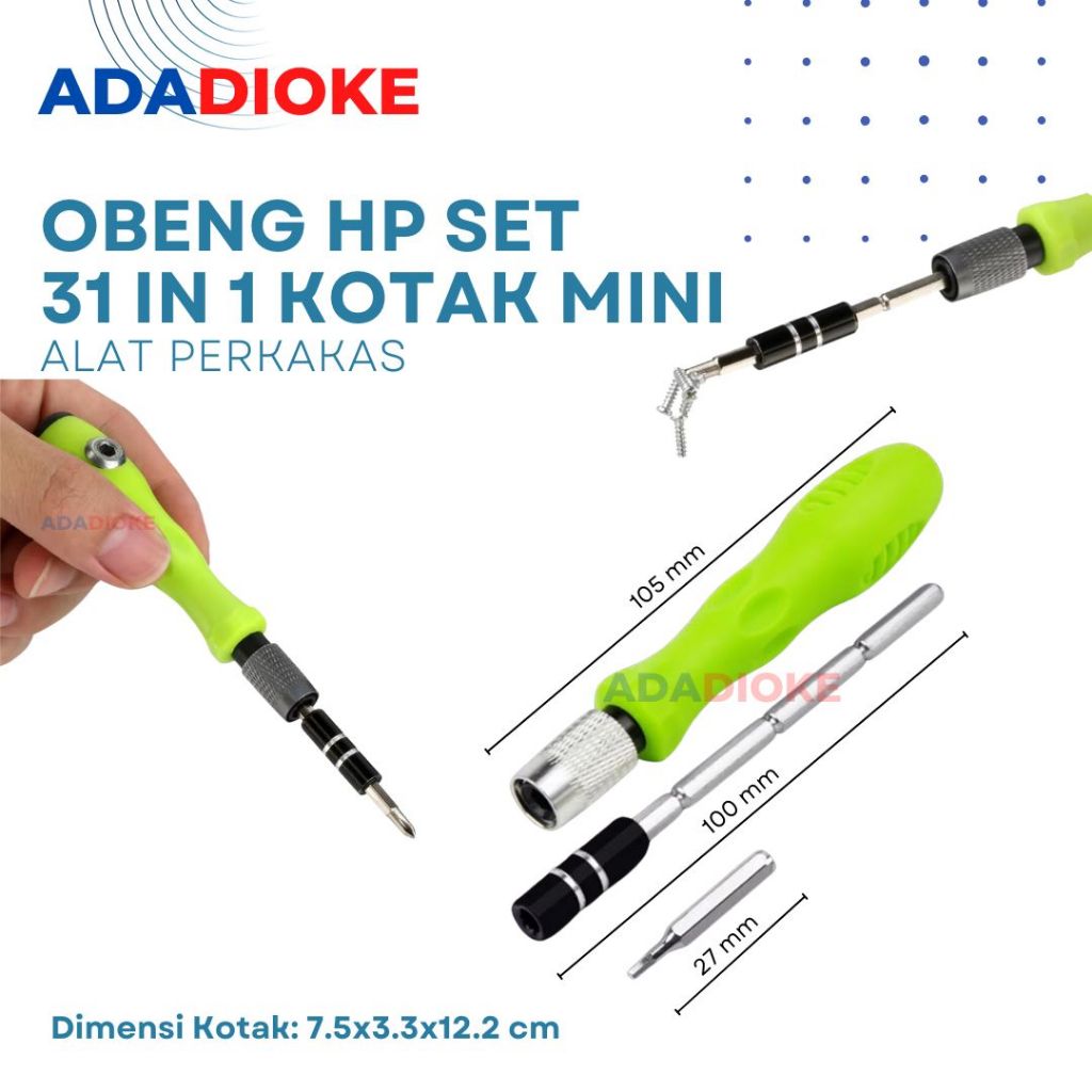 Jual Obeng Set 30 in1 Obeng Set Tookit Obeng Magnetic Obeng Reparasi Handphone Laptop Jam ...