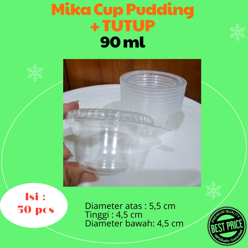 Jual Mika Pudding Agar Cup + Tutup 90 ml isi 50 pcs | Shopee Indonesia
