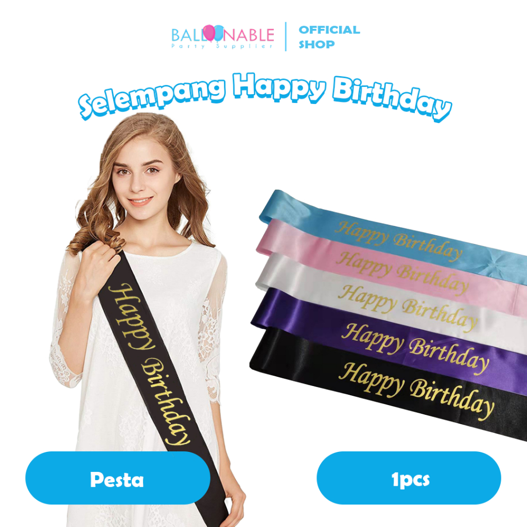 Jual Selempang Happy Birthday | Sweet Seventeen | Ulang Tahun SABLON ...