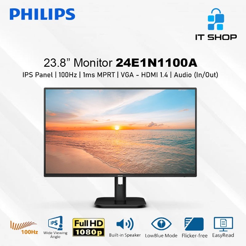 Jual Philips IPS Monitor 23.8 inch 24E1N1100A - 100Hz - Speaker 2W x 2 ...