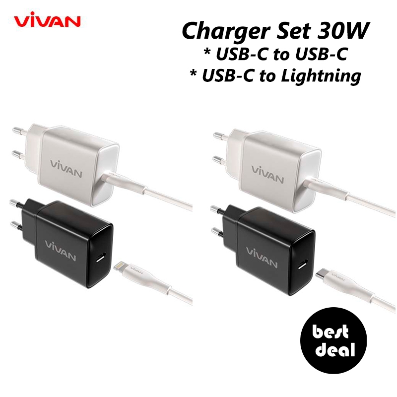 Jual Vivan Power C30C USB-C to USB-C / Power C30L USB-C to Lightning ...