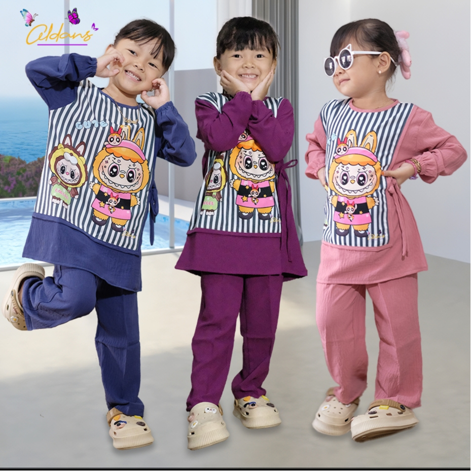 Jual oneset setelan anak perempuan 5-12 tahun set baju celana lucu ...