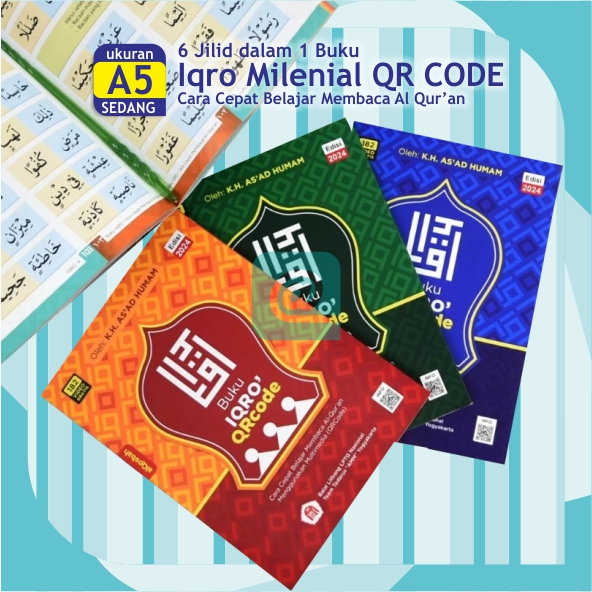Jual Buku IQRO edisi Milenial QR CODE Non Latin full colour ALQOSBAH ...