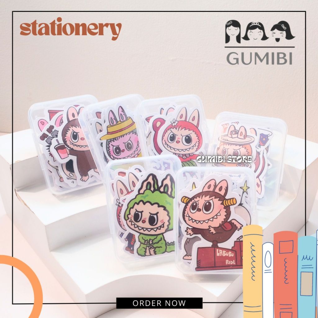 Jual STIKER BOX MINI LABUBU STIKER KISS CUT LABUBU 1 BOX ISI 12 PCS ...