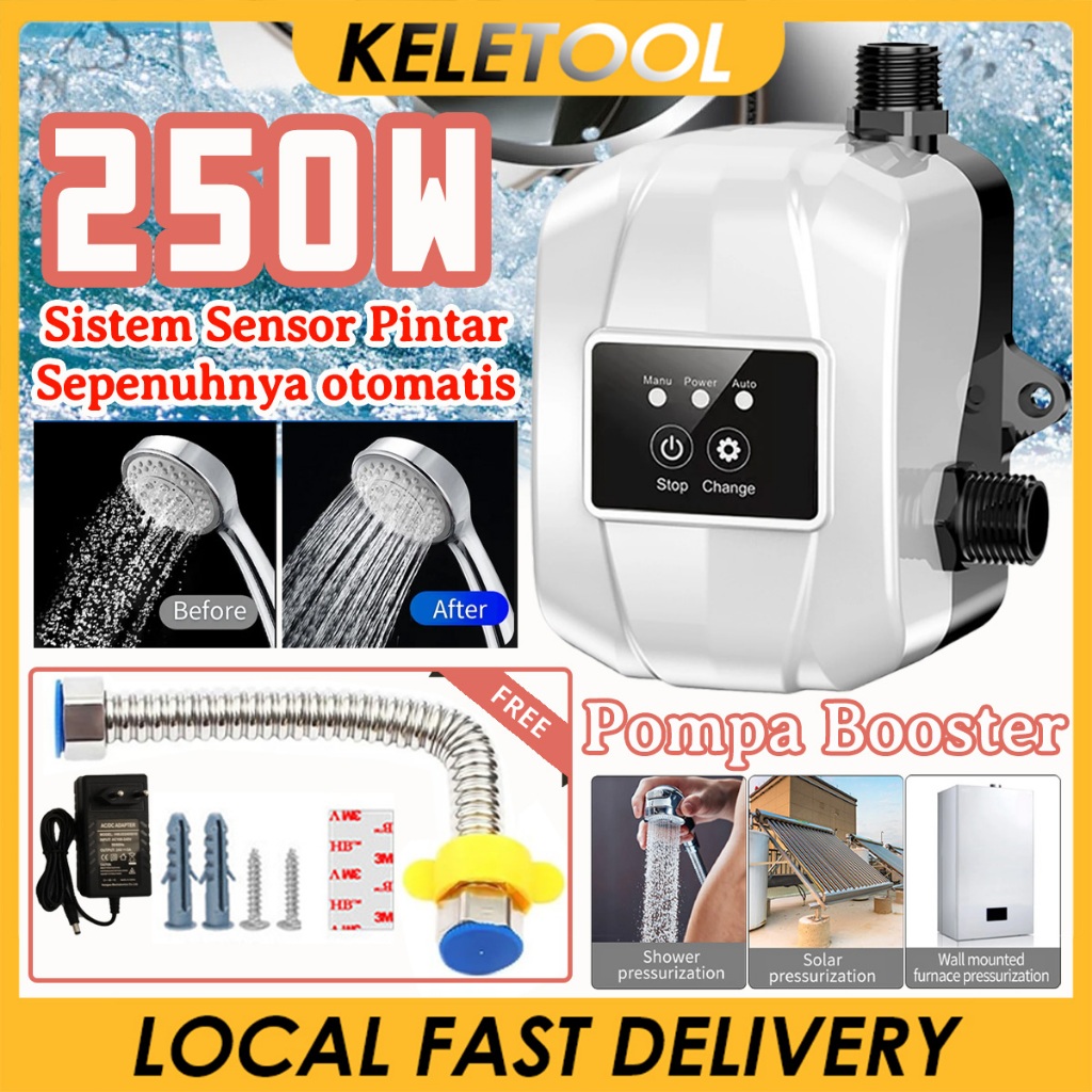 Jual 250W 36L/min Booster Water Heater Pompa Pendorong Air Shower ...