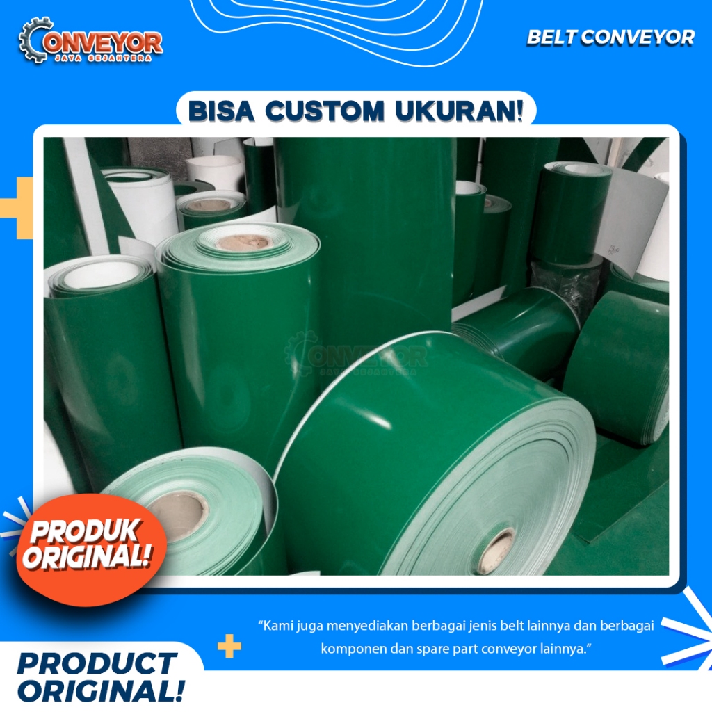 Jual Conveyor Belt Pvc Hijau Fabric B500mm*3mm=8m Endless (5 ROLL ...