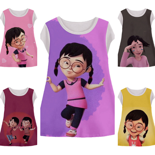 Jual Baju Dress Upin Ipin Lucu Untuk Perempuan Tunik Printing Anak ...