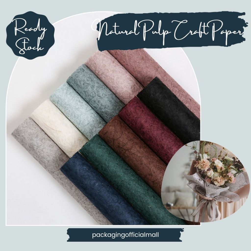 Jual NATURAL PULP CRAFT PAPER / CELLOPHANE / FLORIST PAPER / KERTAS BUKET BUNGA / WRAPPING ...