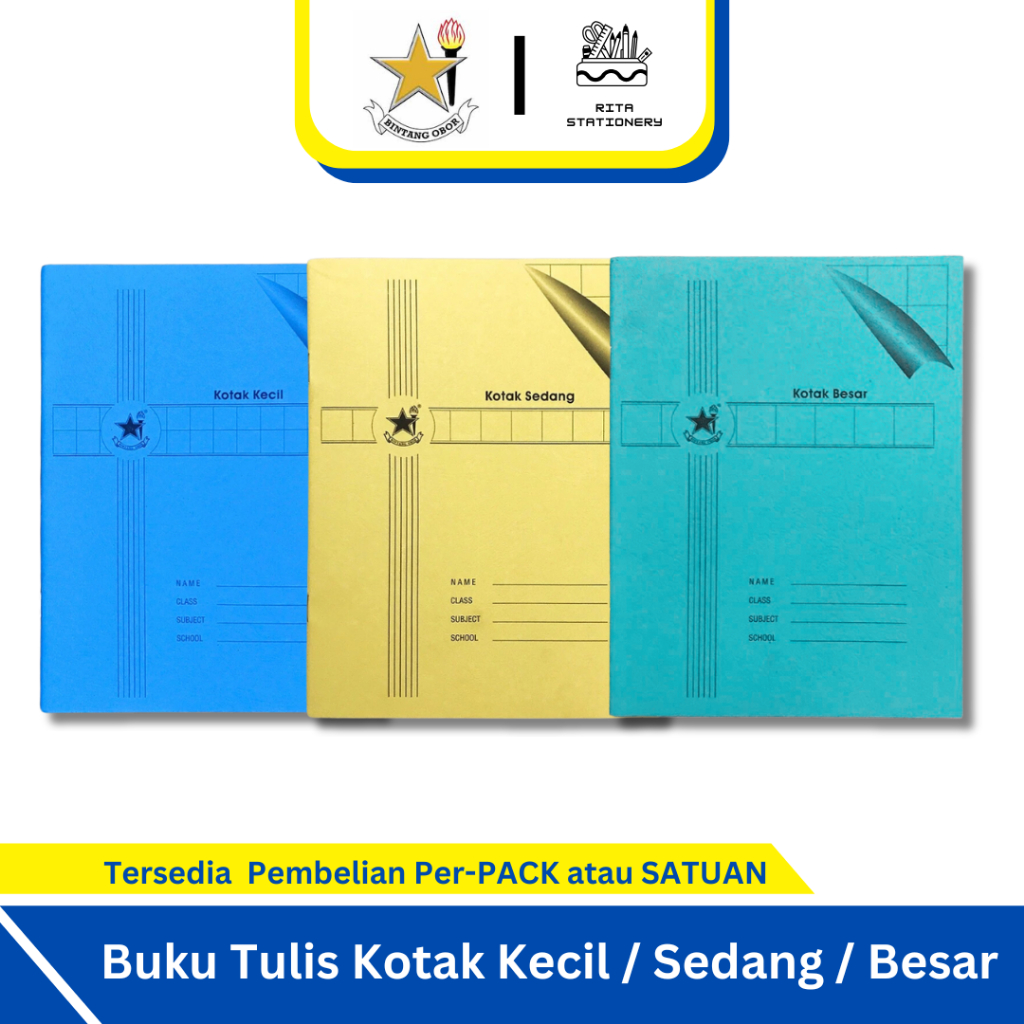 Jual Buku Tulis Kotak Kecil / Sedang / Besar Belajar Menulis TK SD 38 ...