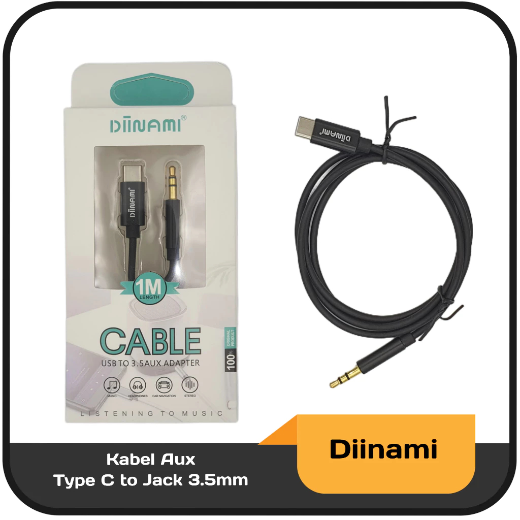 Jual Kabel Aux to Type C Diinami / USB TO 3.5 AUX ADAPTER 1M | Shopee ...
